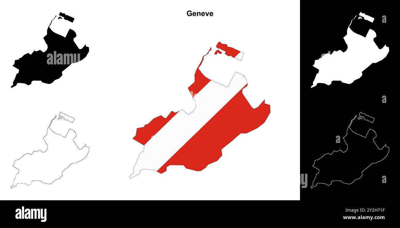 Geneve canton outline map set Stock Vector Image & Art - Alamy