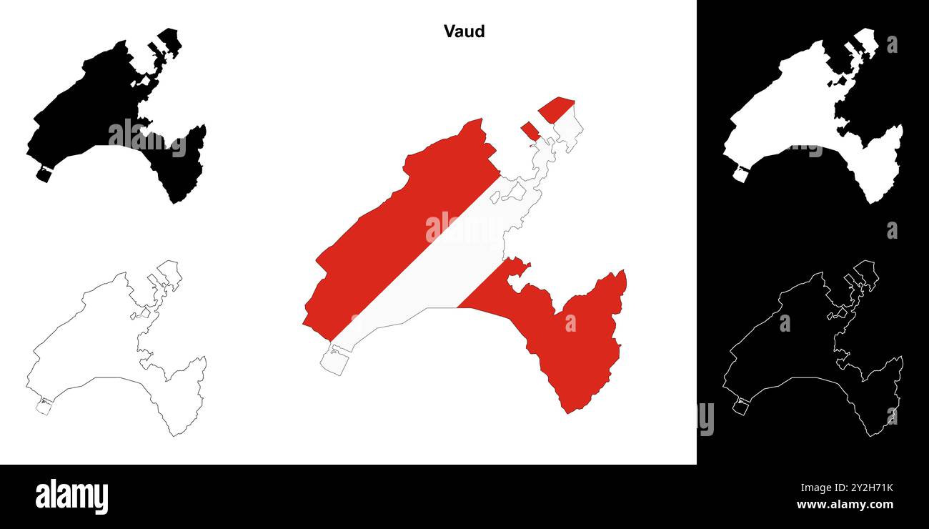 Vaud canton outline map set Stock Vector Image & Art - Alamy
