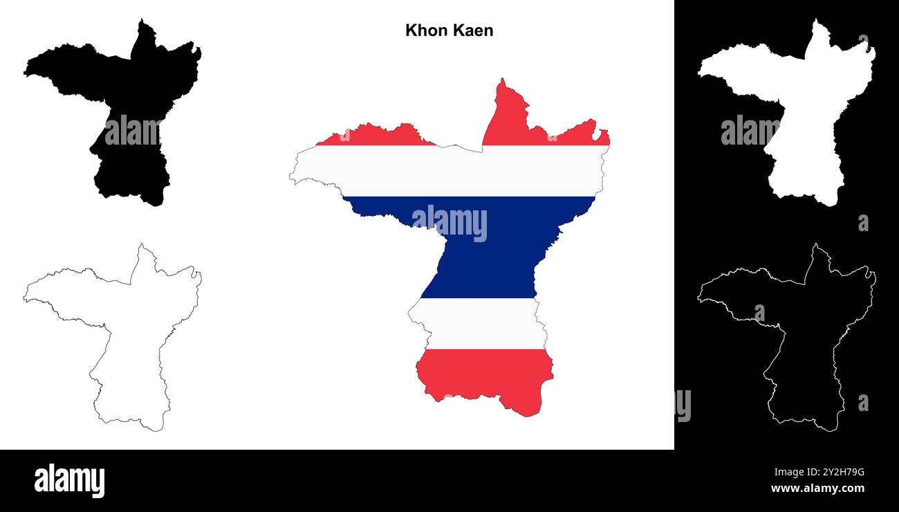 Khon Kaen province outline map set Stock Vector Image & Art - Alamy