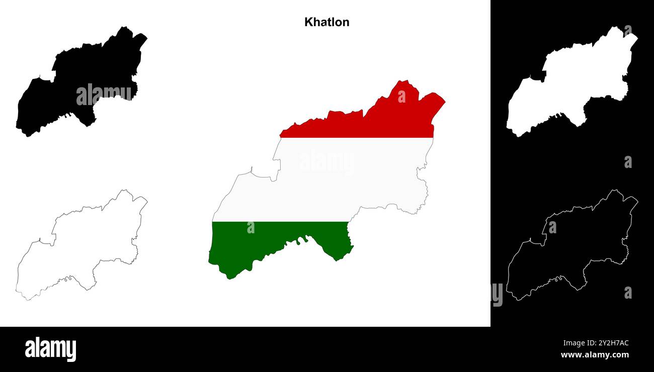 Khatlon region outline map set Stock Vector Image & Art - Alamy
