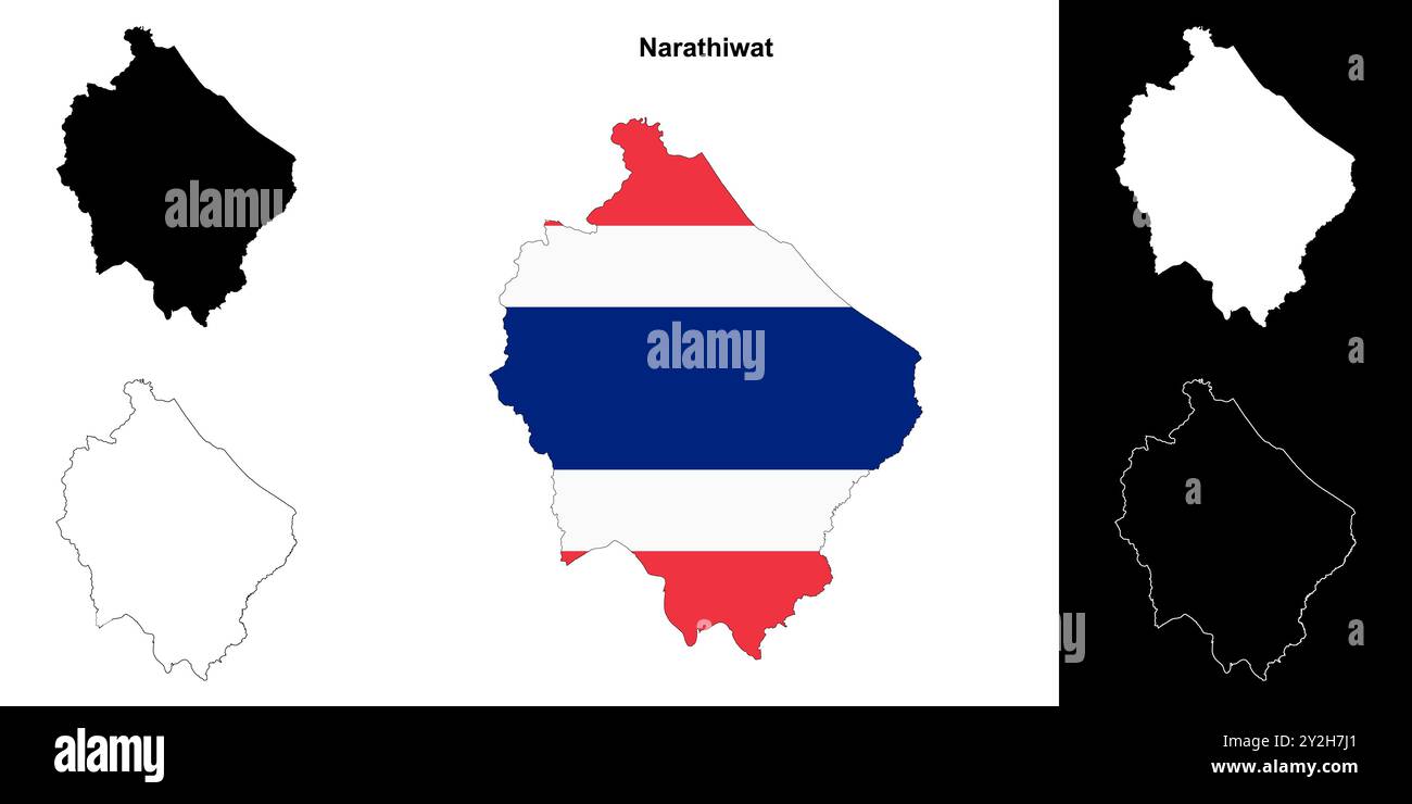 Narathiwat province outline map set Stock Vector Image & Art - Alamy