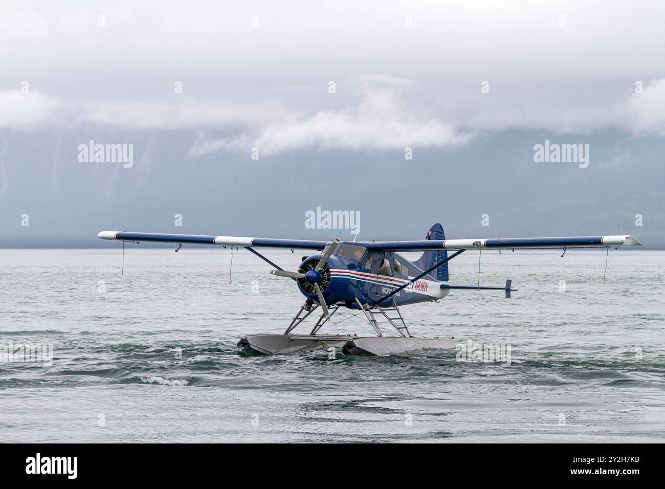 A view of a float plane operating in Southeast Alaska, USA, Pacific ...