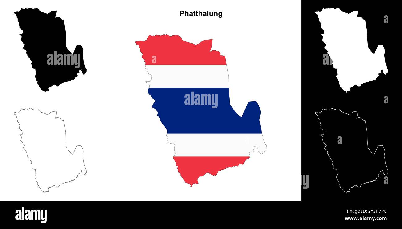 Phatthalung province outline map set Stock Vector Image & Art - Alamy