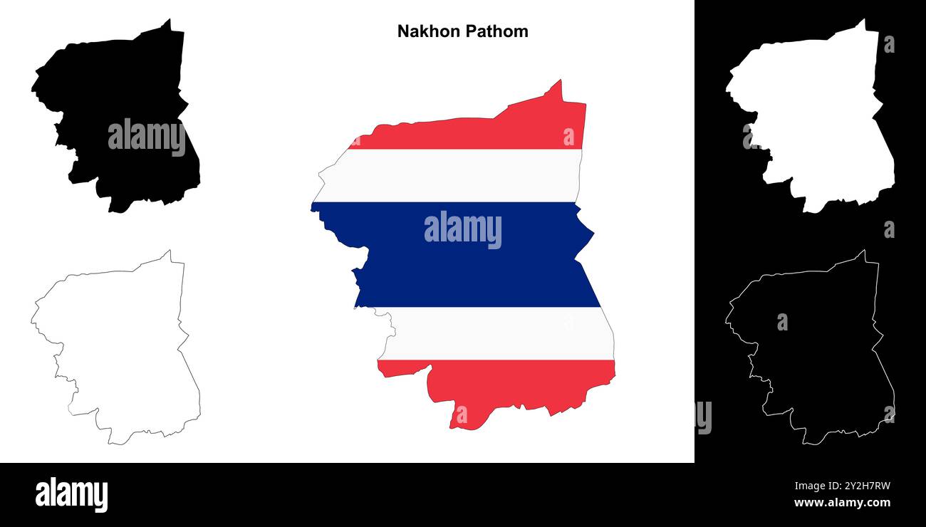 Nakhon Pathom province outline map set Stock Vector Image & Art - Alamy