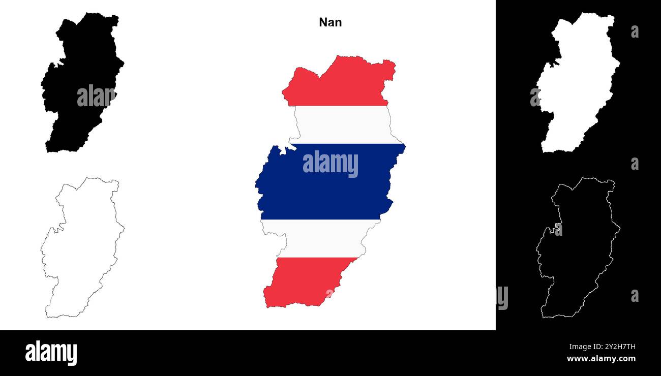 Nan province outline map set Stock Vector Image & Art - Alamy