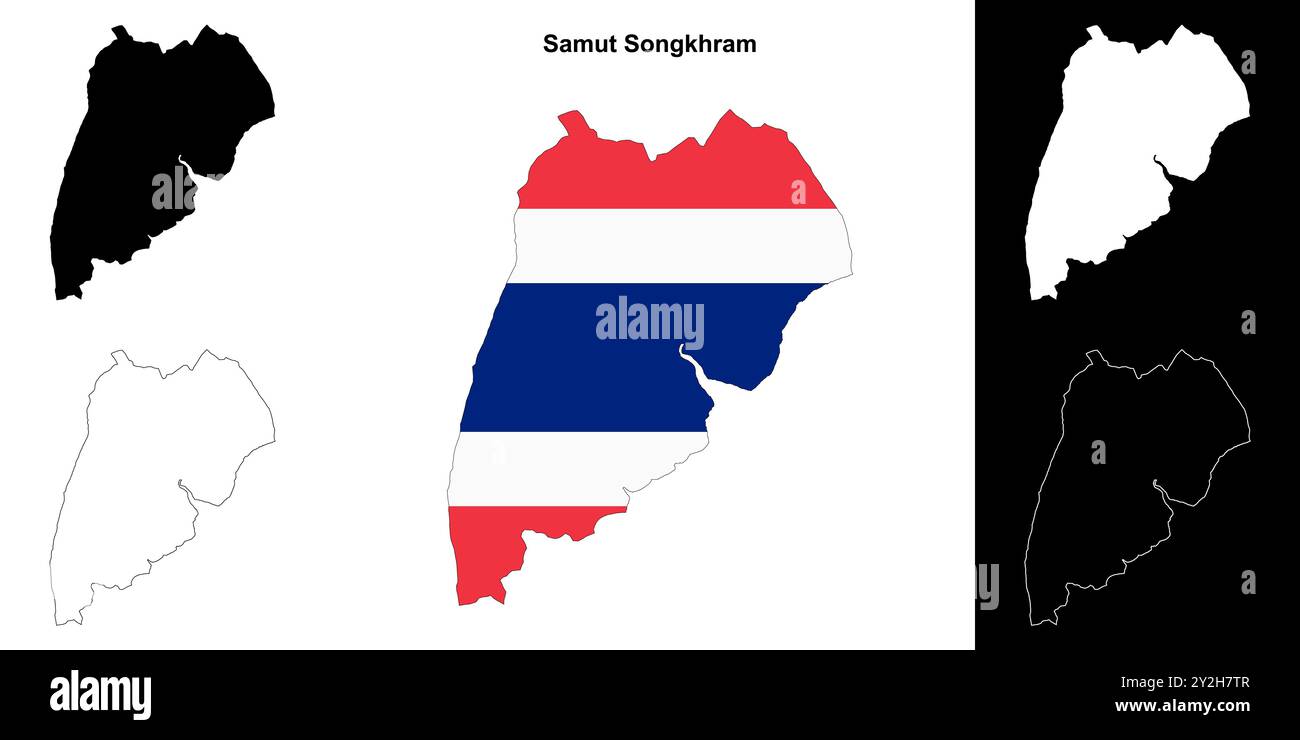 Samut Songkhram province outline map set Stock Vector Image & Art - Alamy