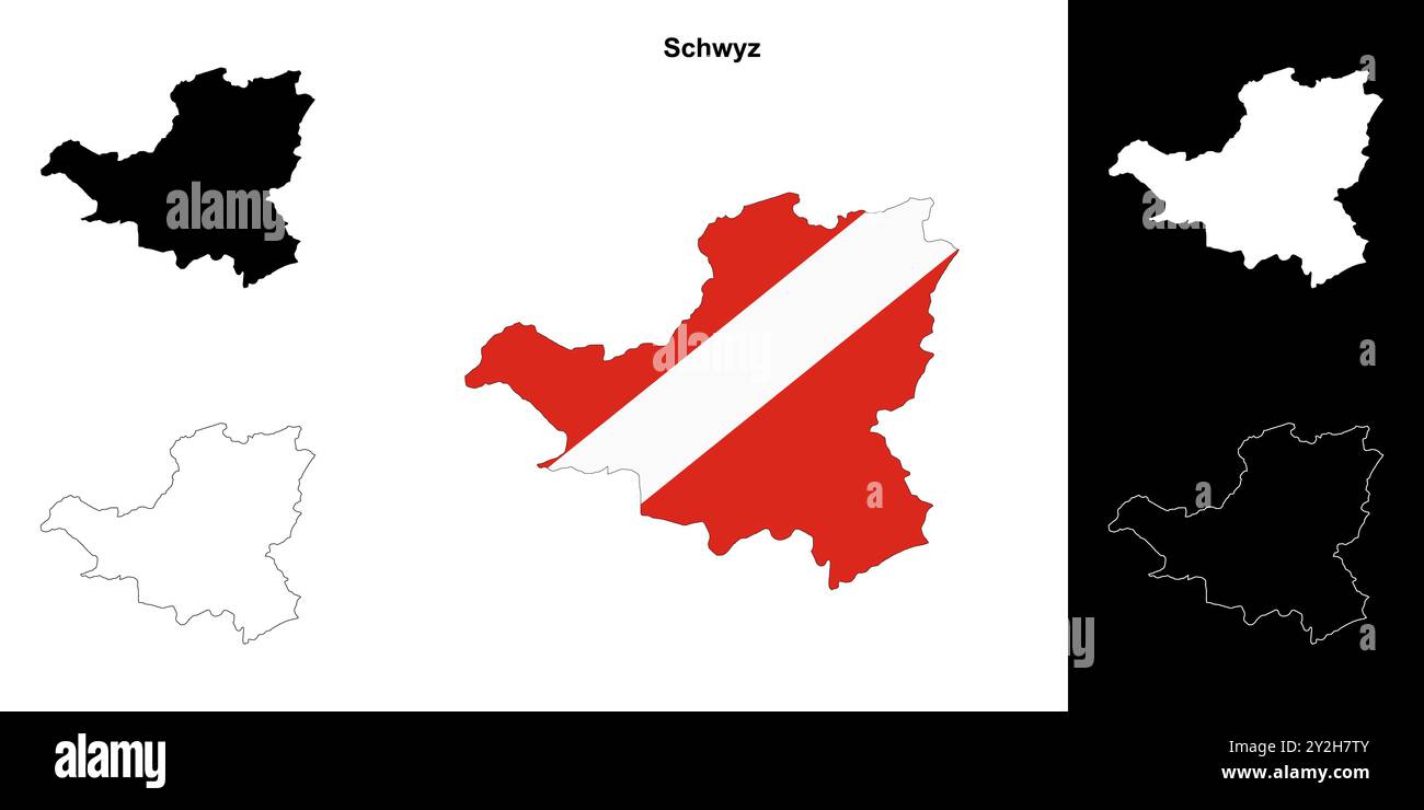 Schwyz canton outline map set Stock Vector Image & Art - Alamy