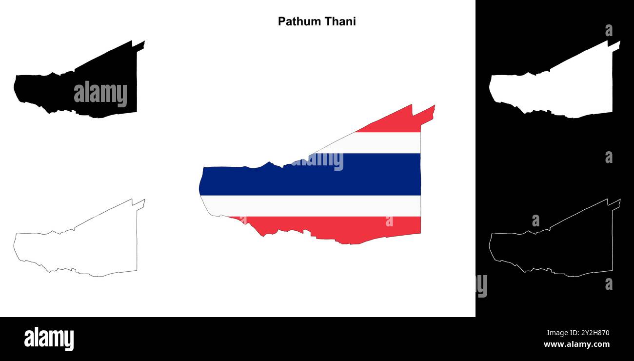 Pathum Thani province outline map set Stock Vector Image & Art - Alamy