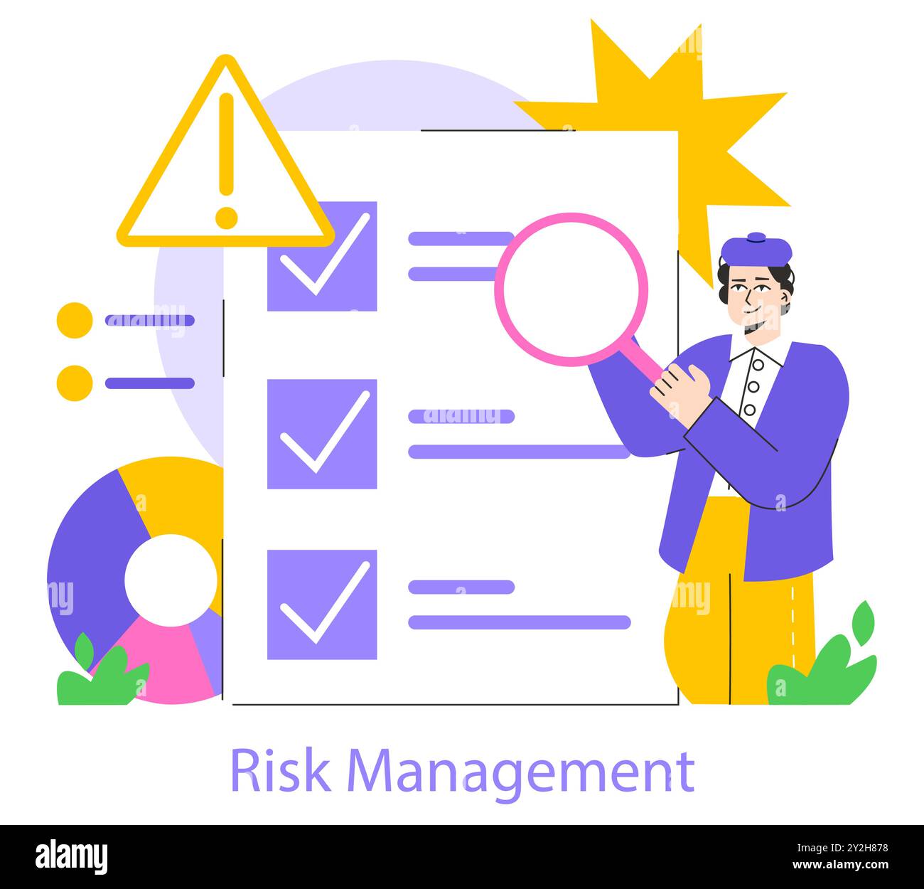 Risk Management concept. Professional analyzes potential risks using a ...