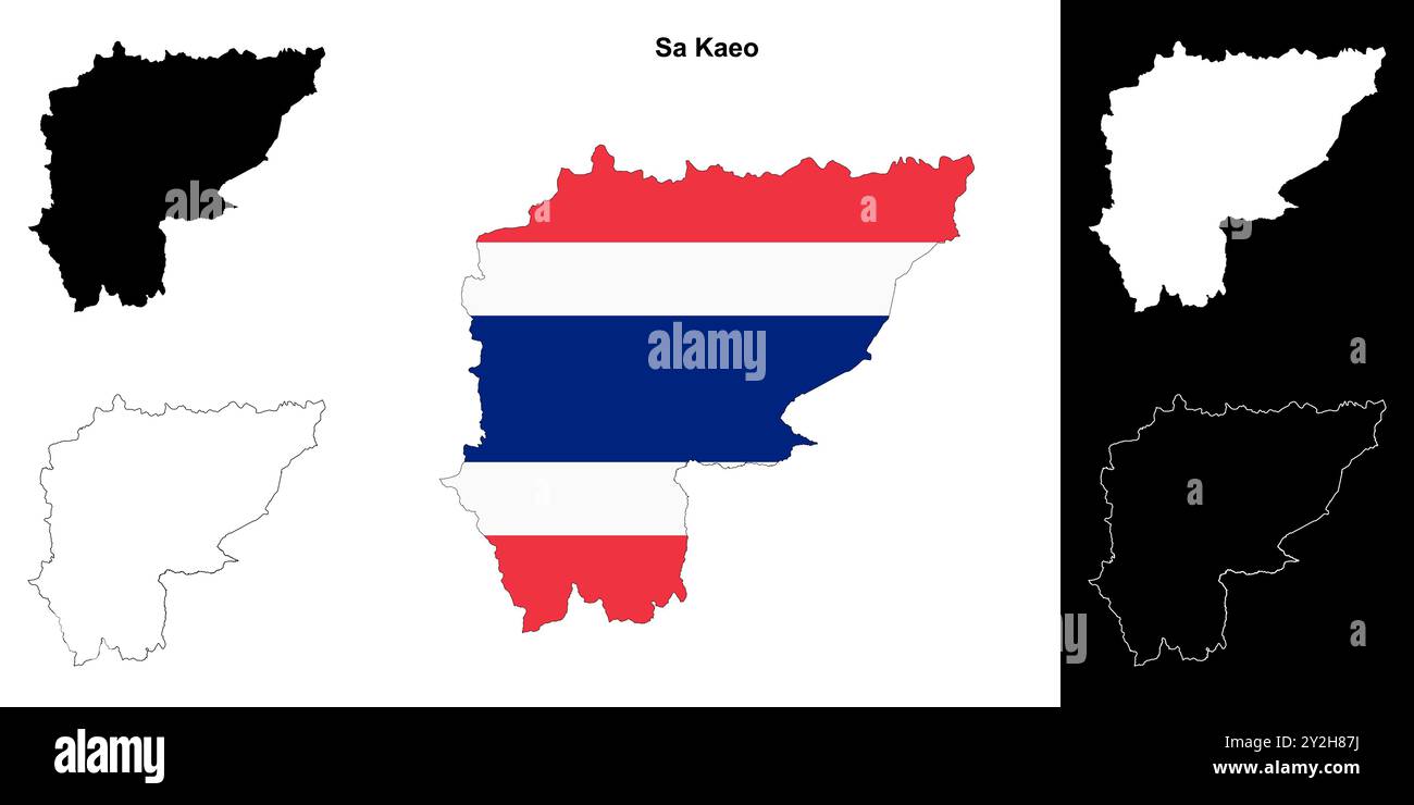 Sa Kaeo province outline map set Stock Vector Image & Art - Alamy