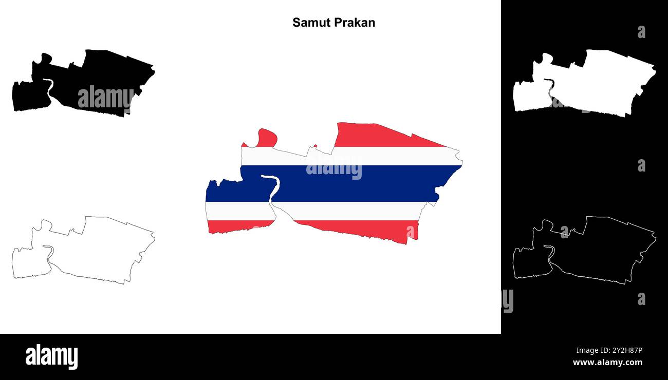 Samut Prakan province outline map set Stock Vector Image & Art - Alamy