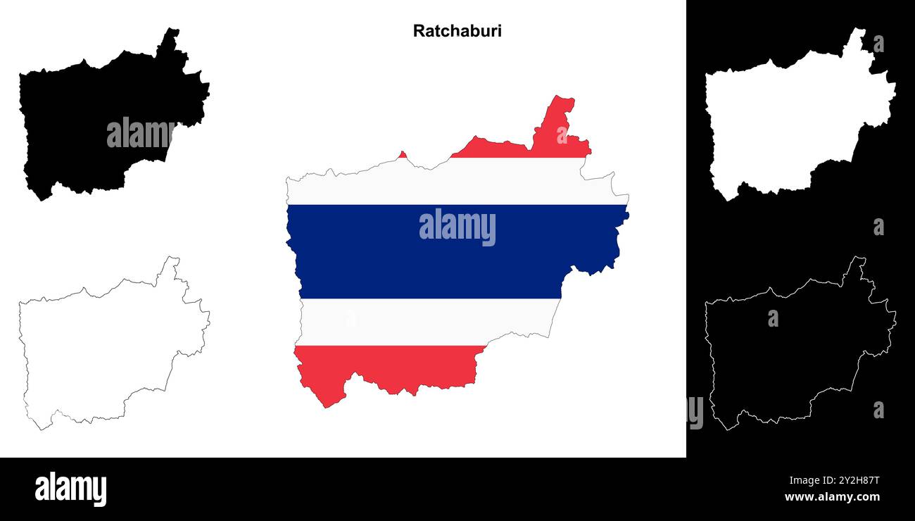 Ratchaburi province outline map set Stock Vector Image & Art - Alamy