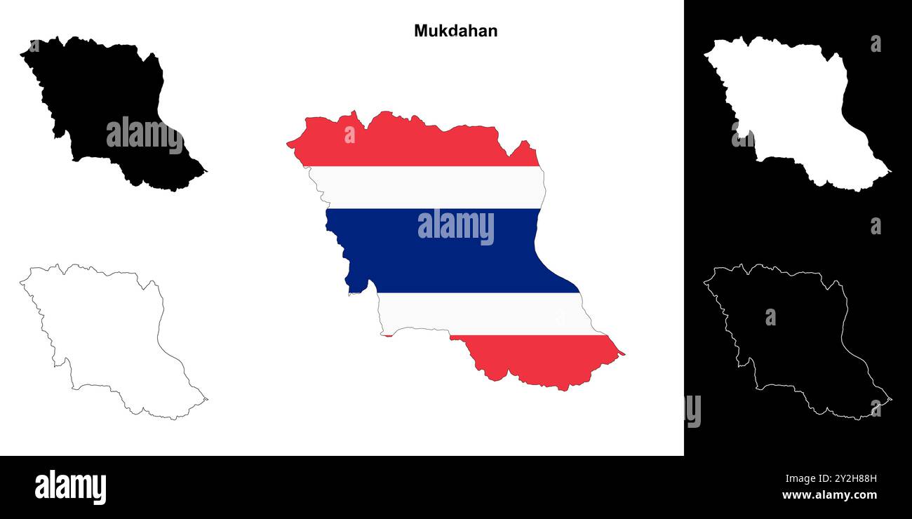 Mukdahan province outline map set Stock Vector Image & Art - Alamy