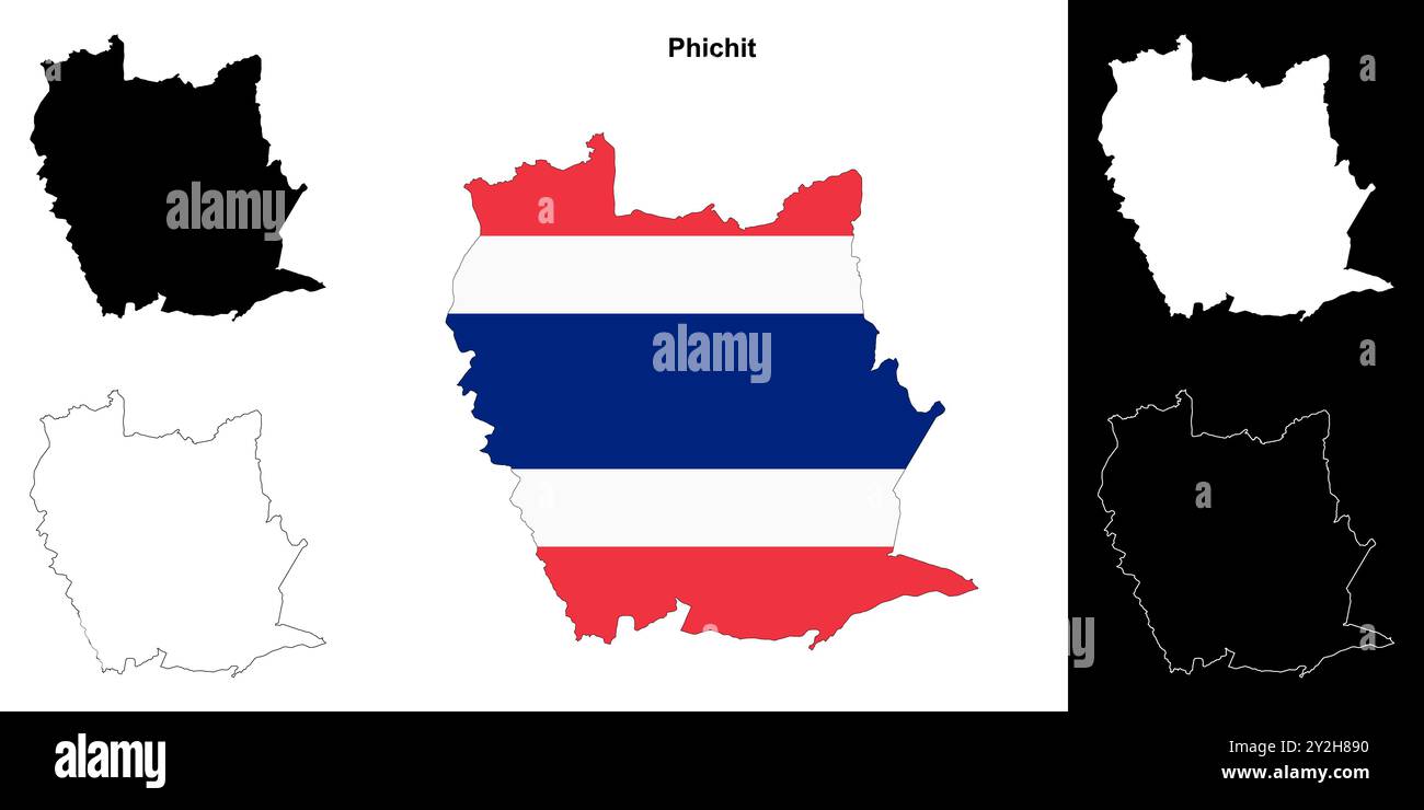Phichit province outline map set Stock Vector Image & Art - Alamy