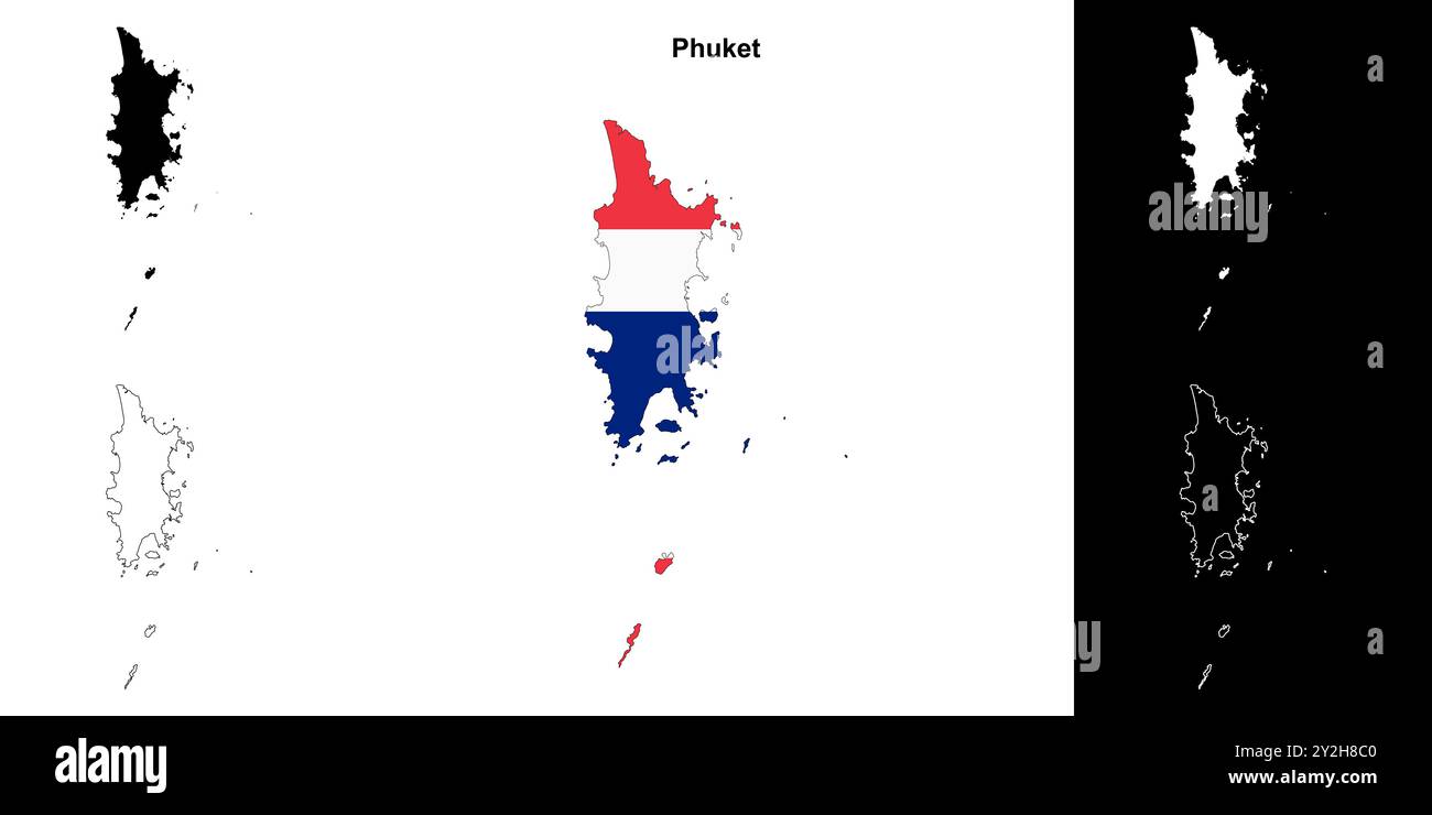 Phuket outline map hi-res stock photography and images - Alamy