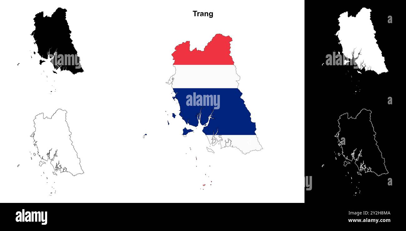 Trang province outline map set Stock Vector Image & Art - Alamy