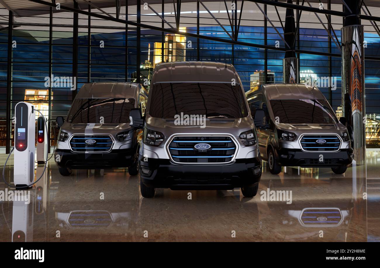 Ford E-Transit Electric Van Stock Photo - Alamy
