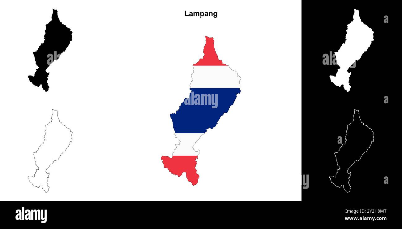 Lampang province outline map set Stock Vector Image & Art - Alamy