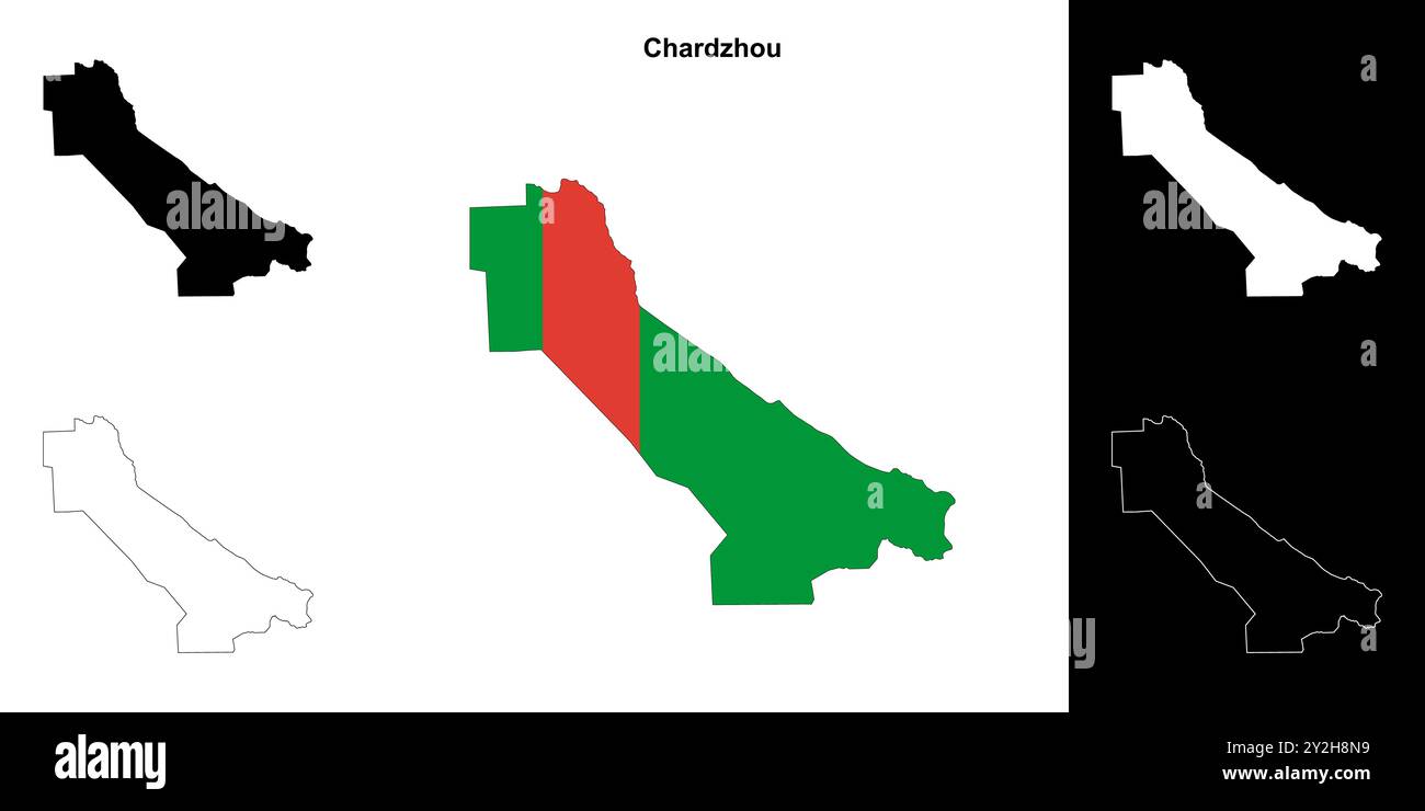 Chardzhou outline map hi-res stock photography and images - Alamy