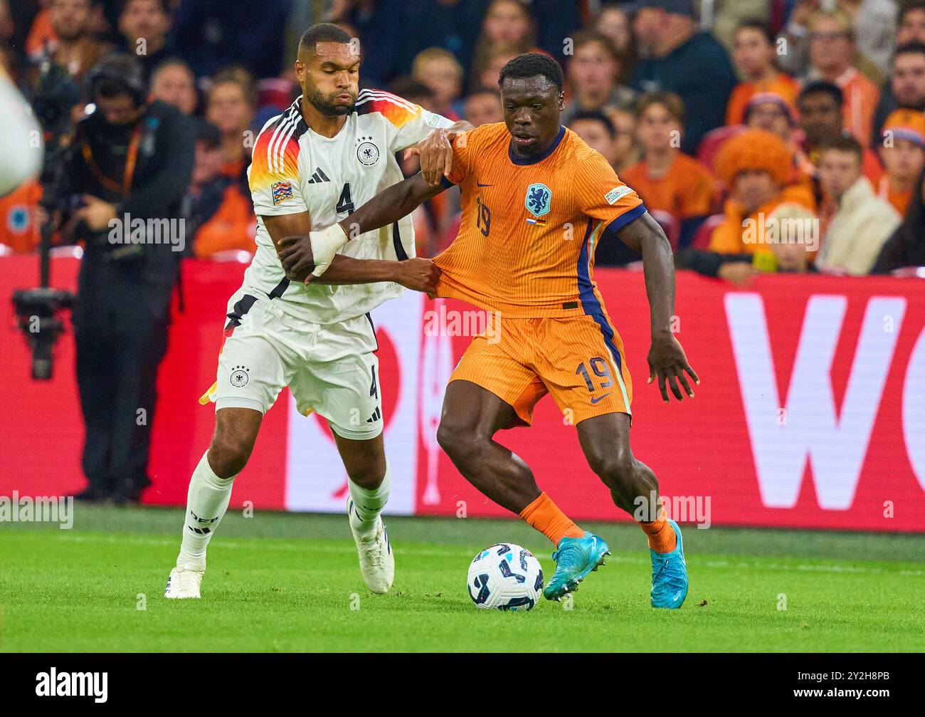 Amsterdam, Netherlands. 10th Sep, 2024. Jonathan Tah, DFB 4 compete for ...