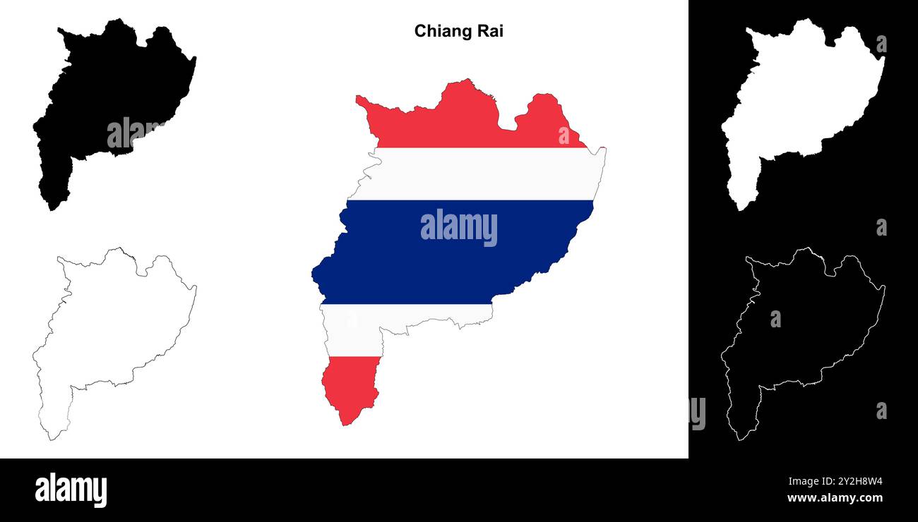 Chiang Rai province outline map set Stock Vector Image & Art - Alamy