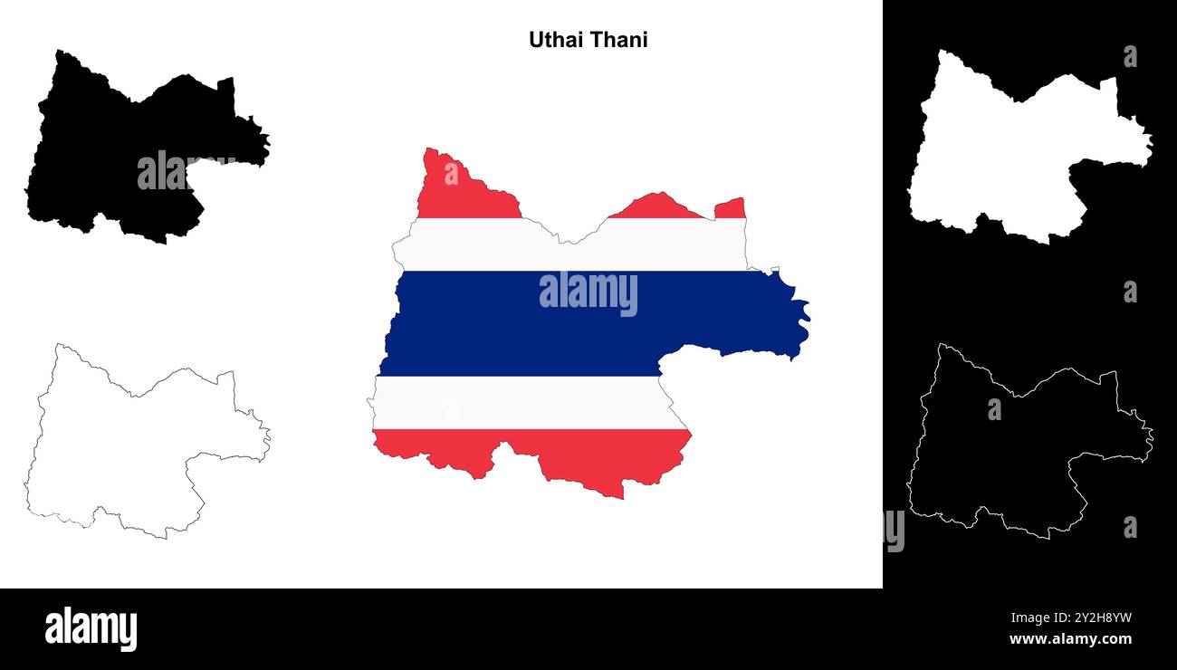 Uthai Thani province outline map set Stock Vector Image & Art - Alamy