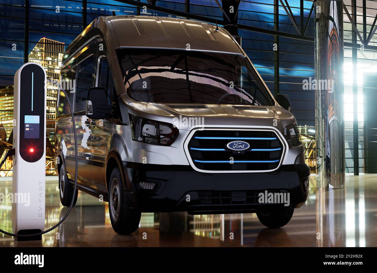 Ford E-Transit Electric Van Stock Photo - Alamy