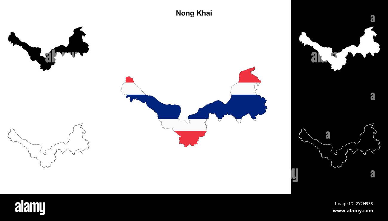Nong khai outline map hi-res stock photography and images - Alamy