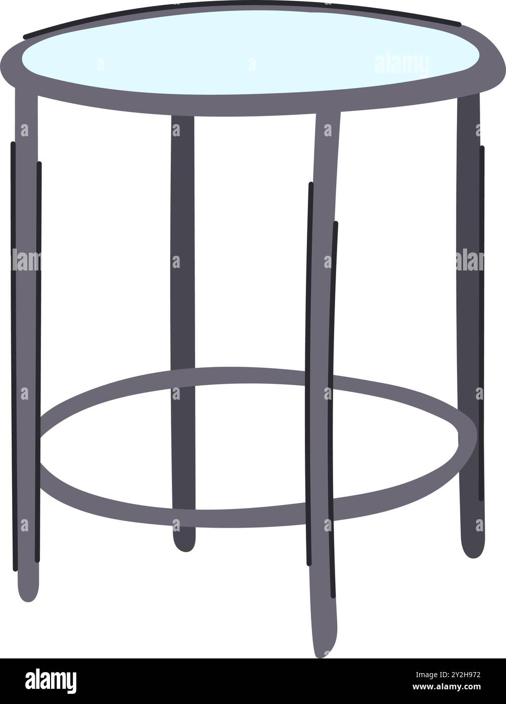 contemporary glass table cartoon vector illustration Stock Vector Image ...