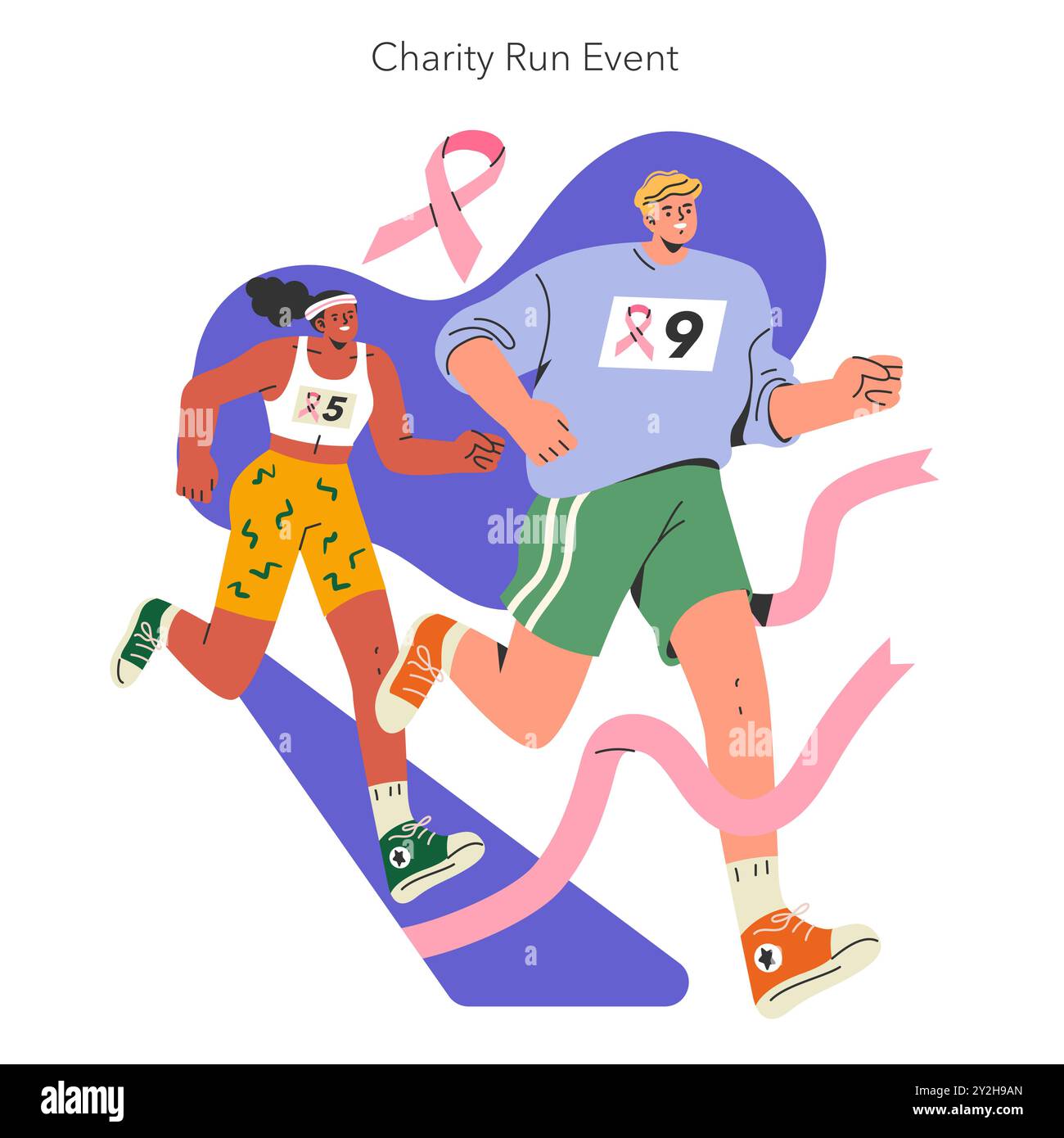 International Day of Charity illustration. Runners participate in a ...