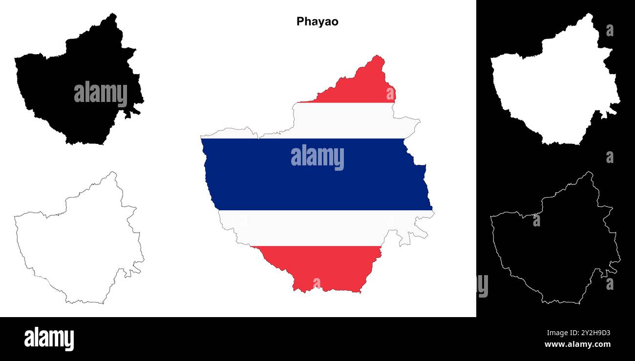 Phayao province outline map set Stock Vector Image & Art - Alamy