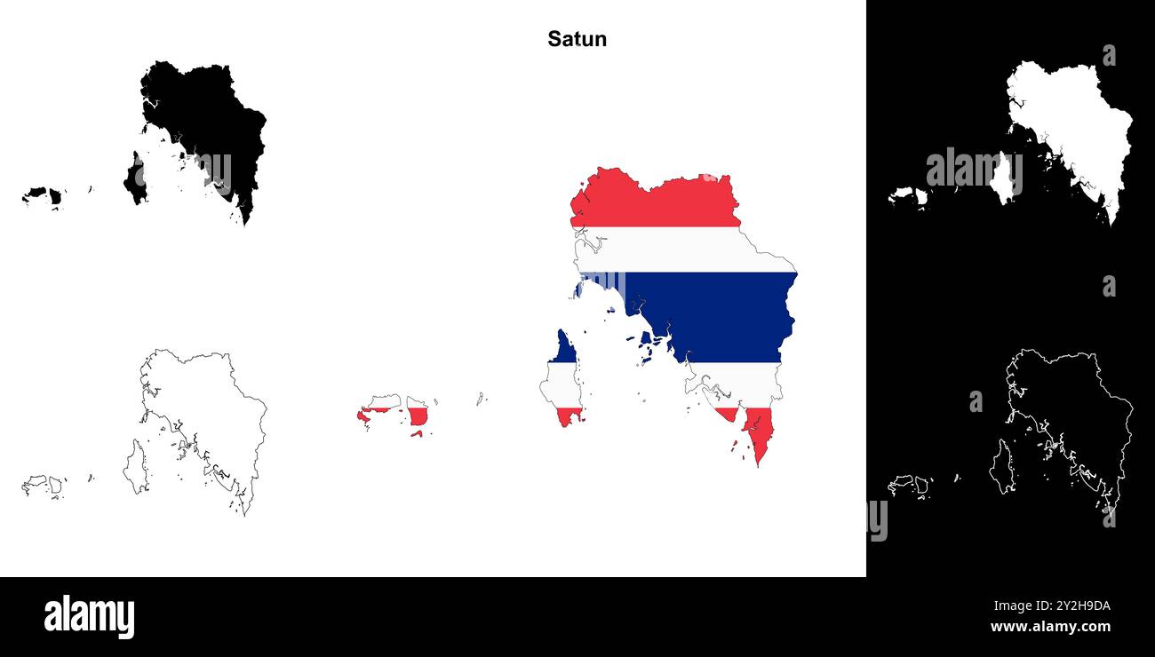 Satun province outline map set Stock Vector Image & Art - Alamy