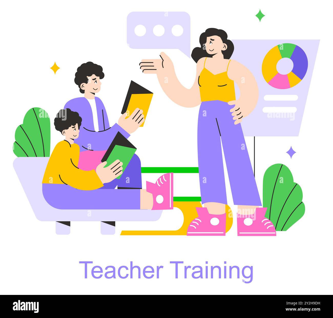 Collaborative Learning concept. Students engage with a trainer using digital tablets, fostering ...