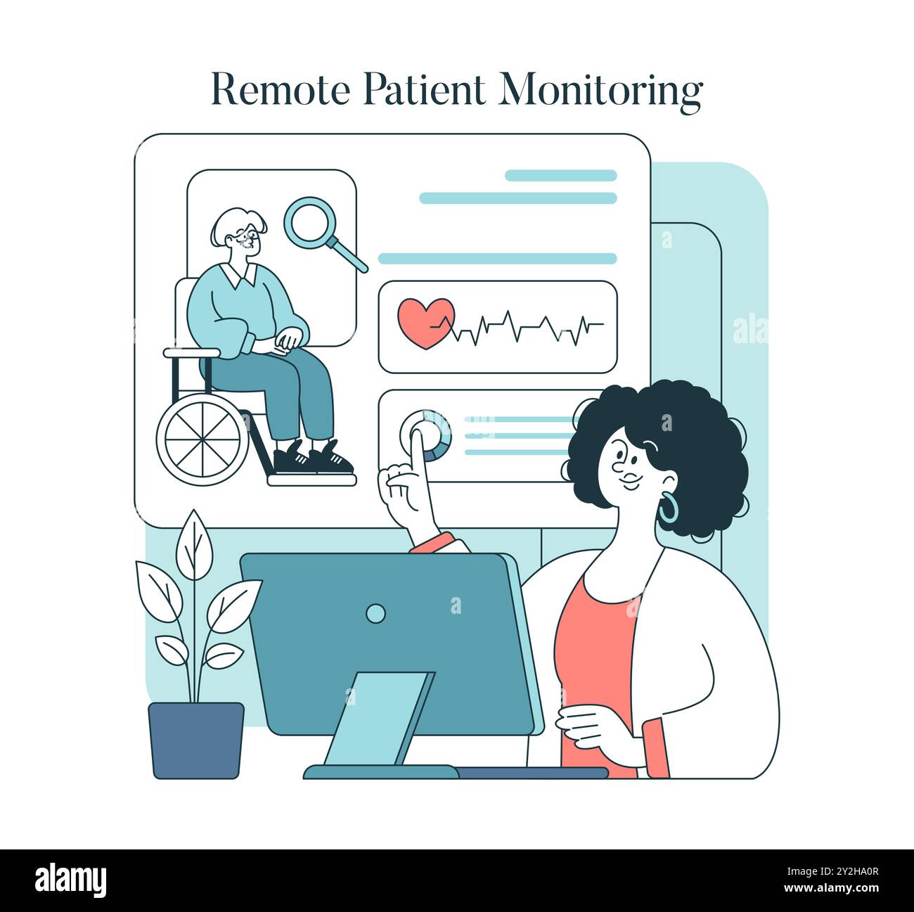 Remote Patient Monitoring concept. A healthcare professional analyzes ...