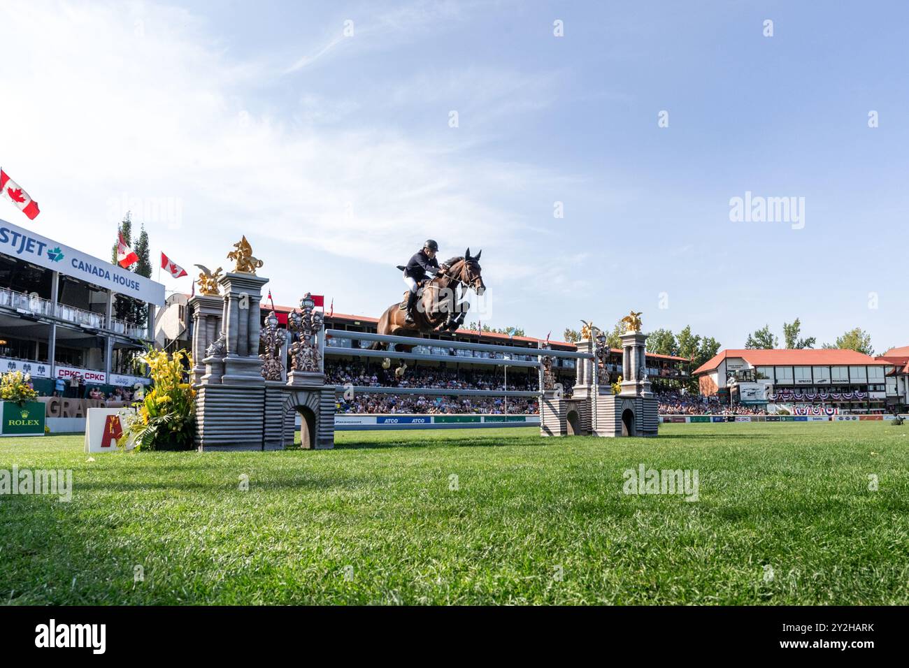 Calgary, Canada - Sept., 8, 2024. British rider Tim Gredley riding ...