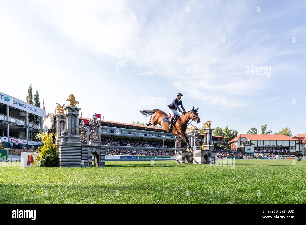 Calgary, Canada - Sept., 8, 2024. British rider Ben Maher riding Dallas ...