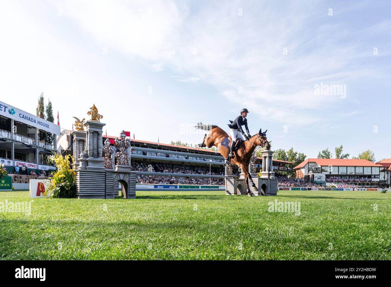 Calgary, Canada - Sept., 8, 2024. British rider Ben Maher riding Dallas ...