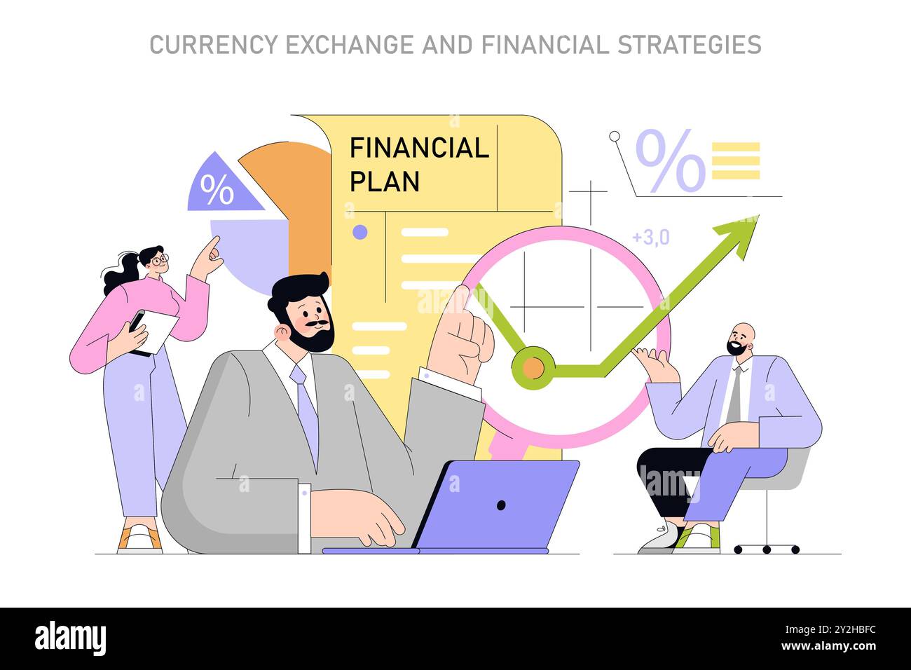 Global Market Expansion concept. Business team devises strategies for ...