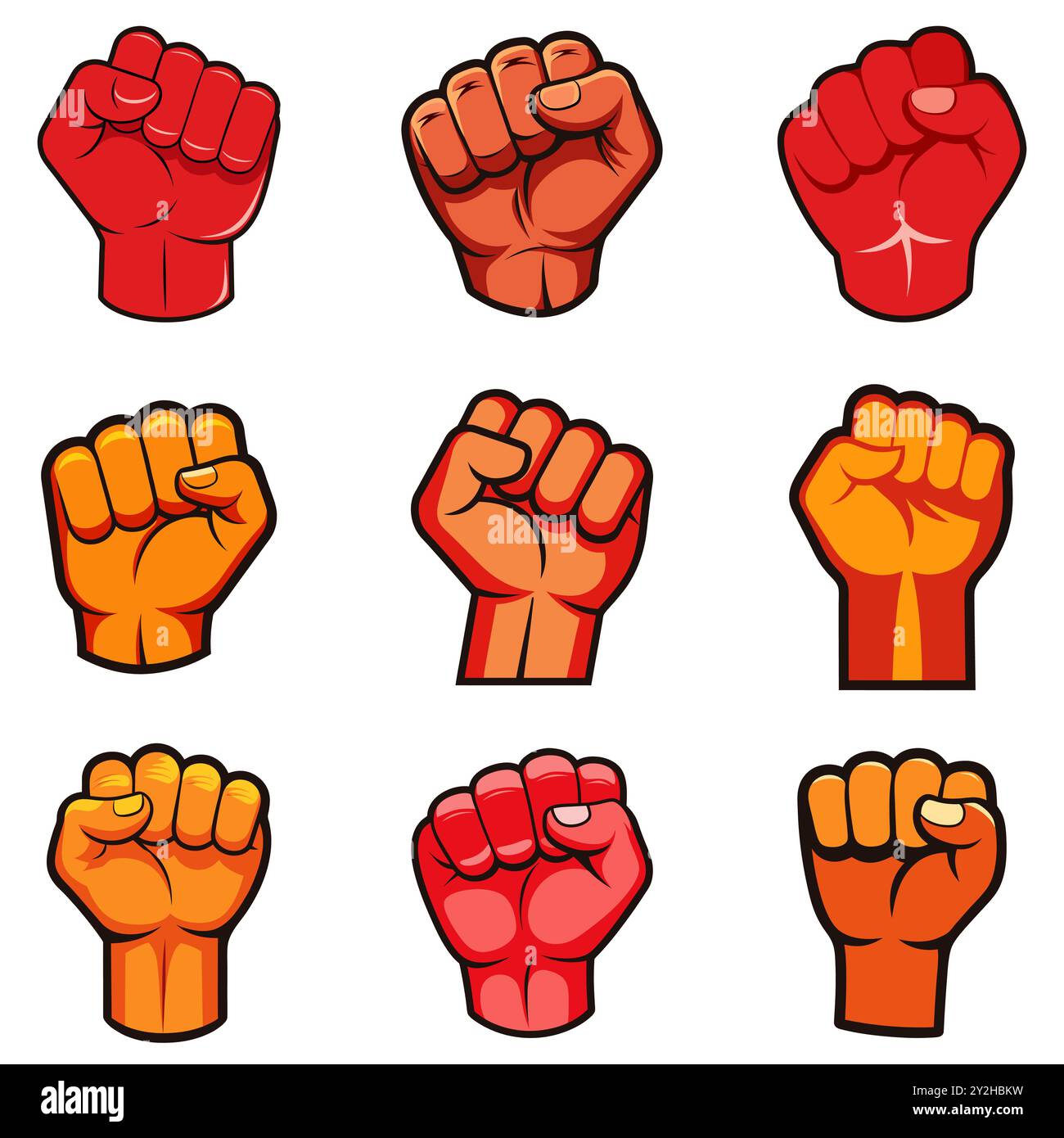 Clenched fists raised his arm Stock Vector Images - Alamy