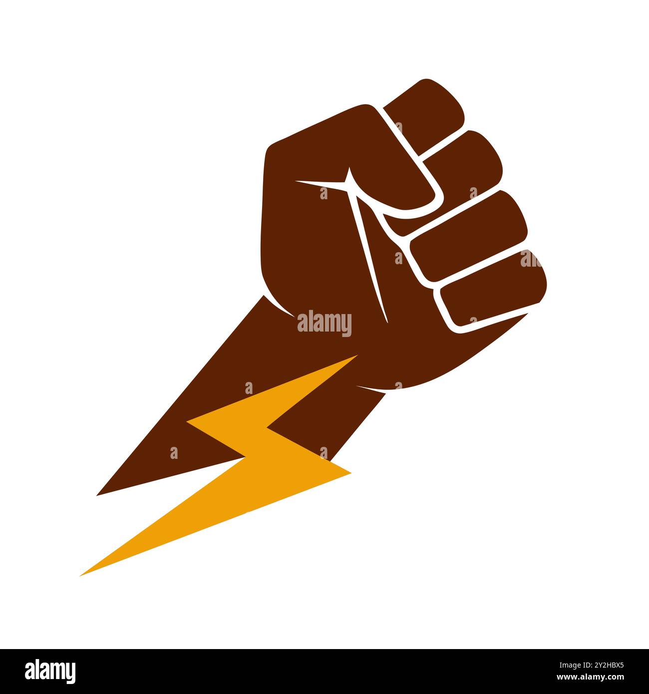 Protest fist with lightning. People protesting for human rights ...
