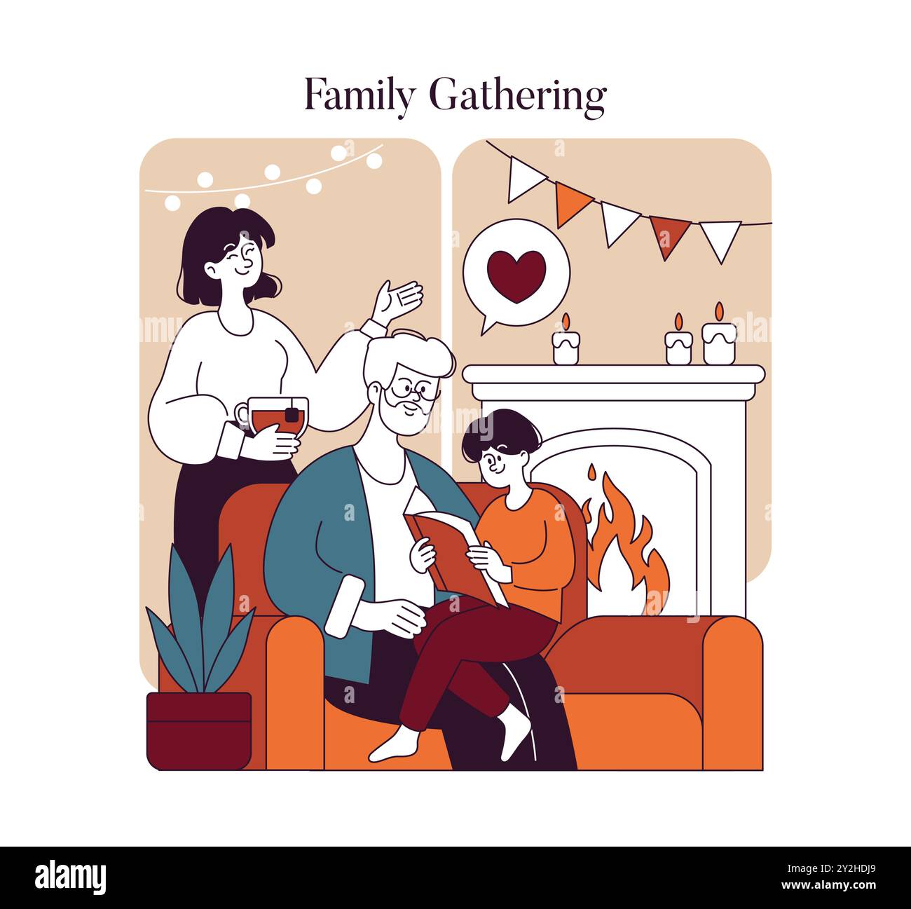 Thanksgiving Day concept. Warm family gathering with festive mood by ...