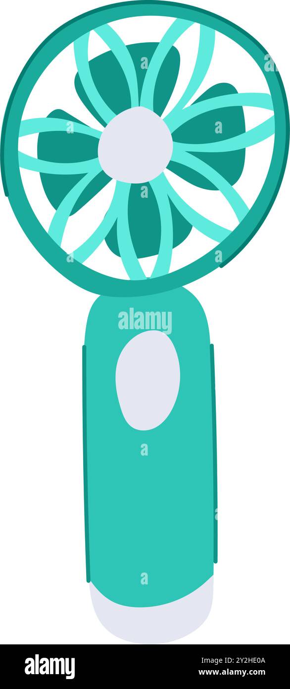 cooling hand electric fan cartoon vector illustration Stock Vector ...