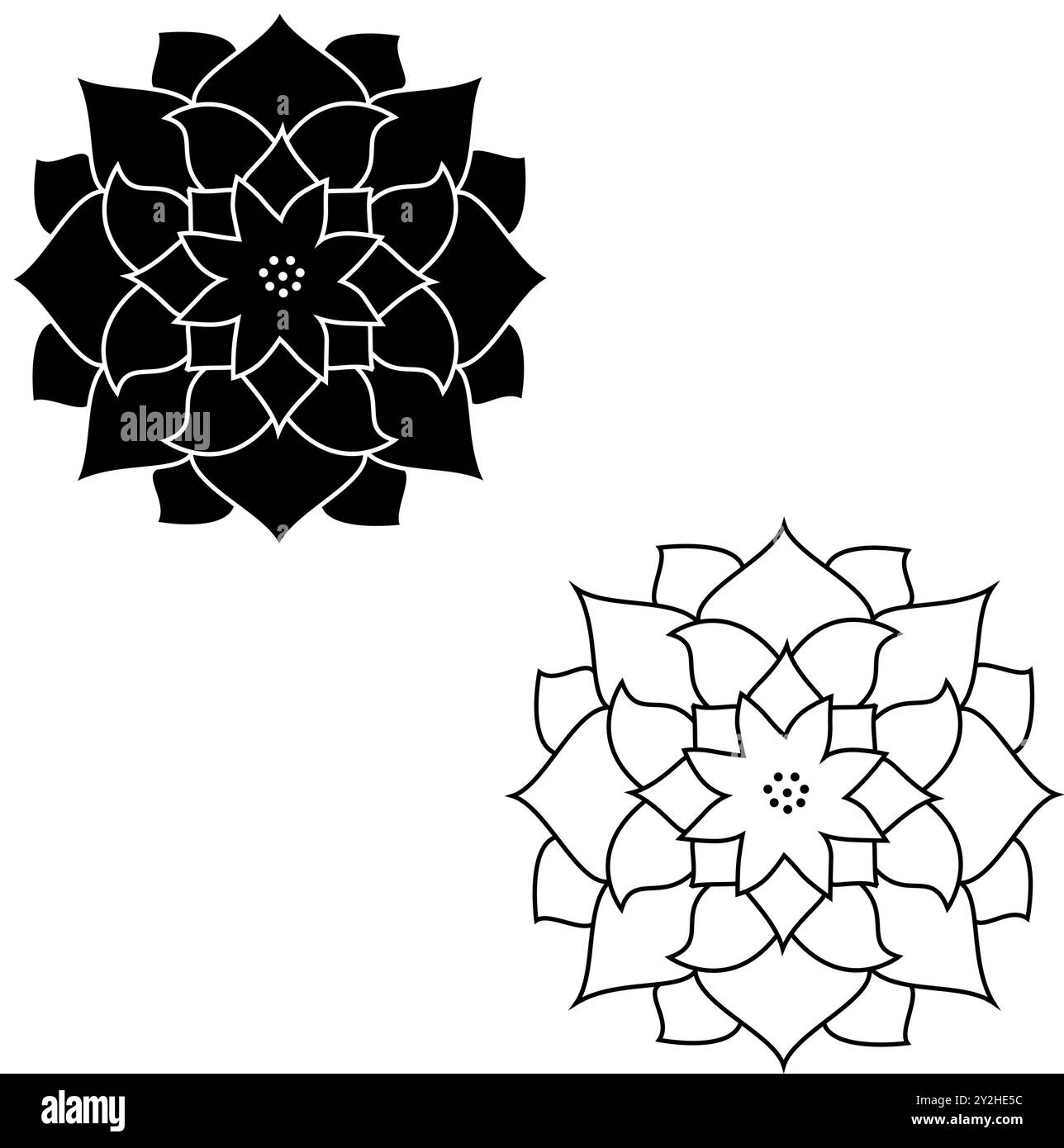 Lotus flower outline icon. Illustration of lotus flower logo vector ...