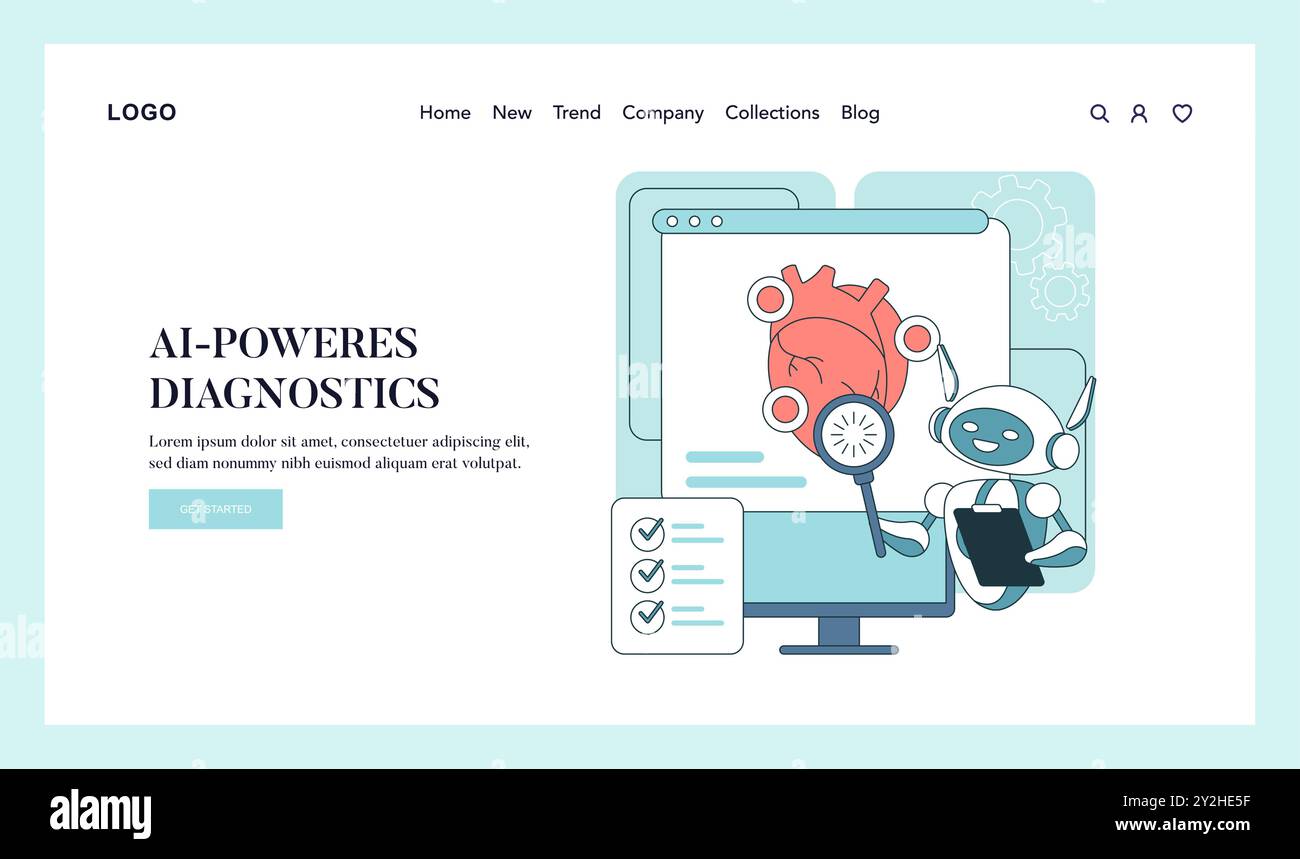 Artificial Intelligence in healthcare concept. AI robot performing heart diagnostics on a ...