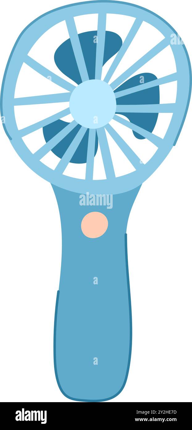 mini hand electric fan cartoon vector illustration Stock Vector Image ...