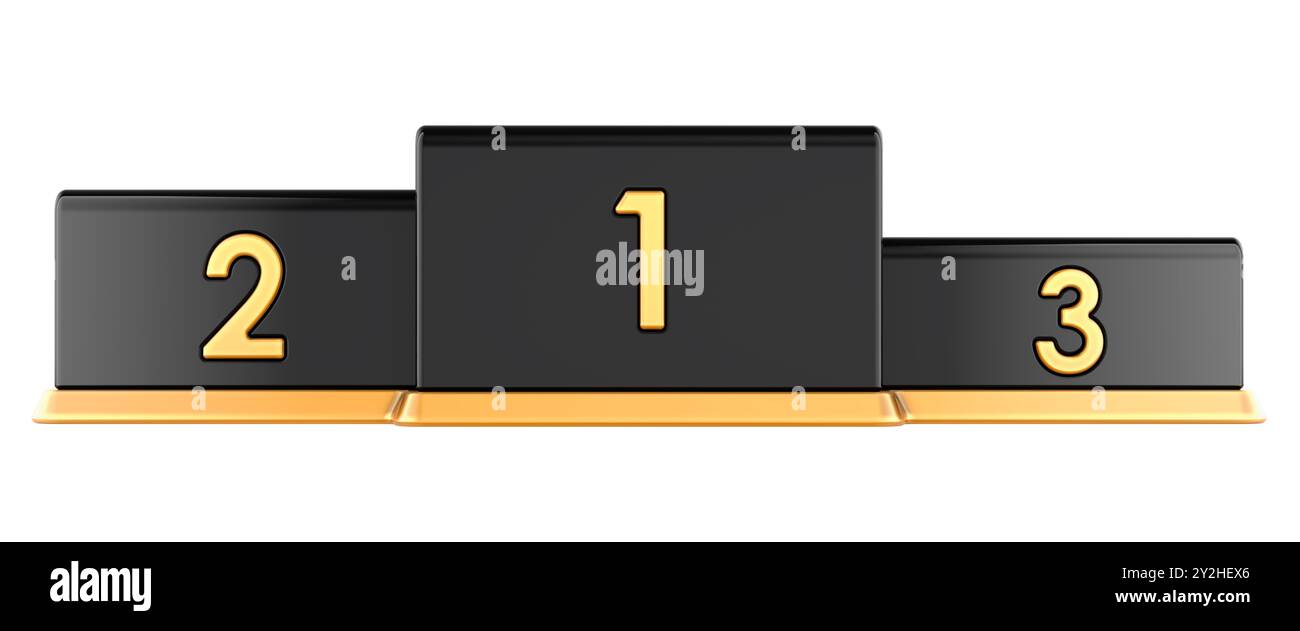 Empty Winners Podium. 1, 2, 3 places. 3D rendering isolated on white ...