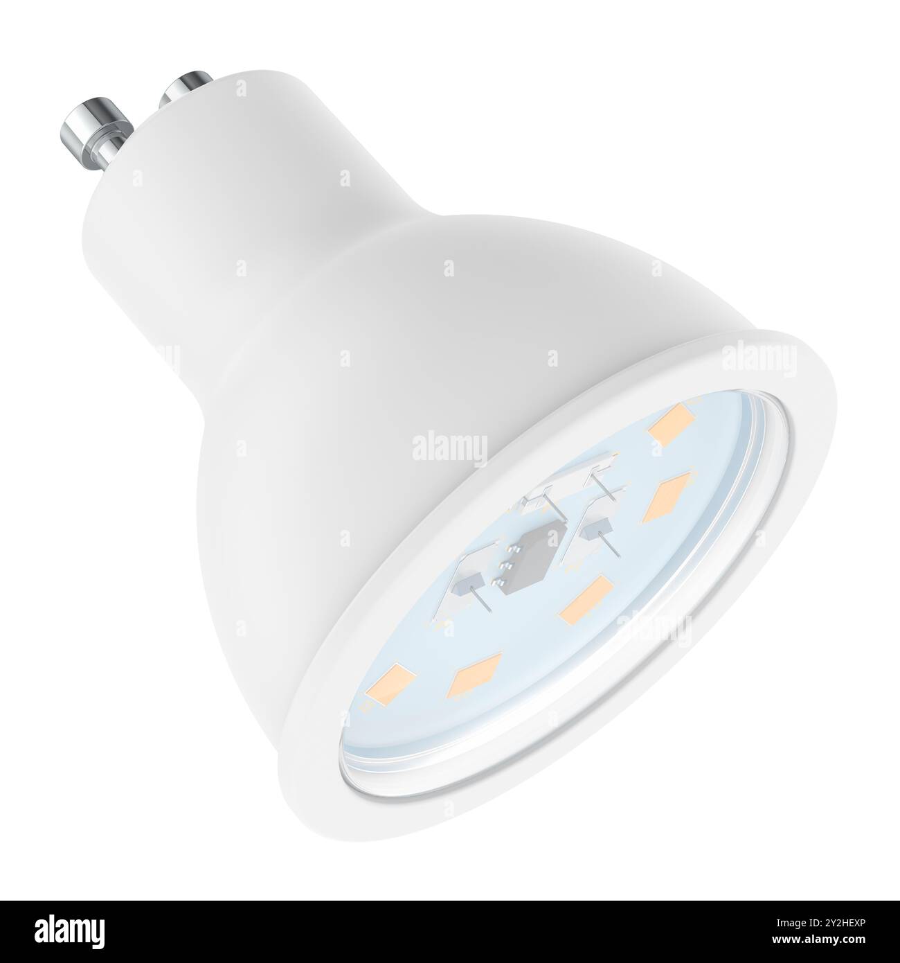 GU10 LED Bi-pin Light Bulb with Twist Lock Base, 3D rendering isolated ...