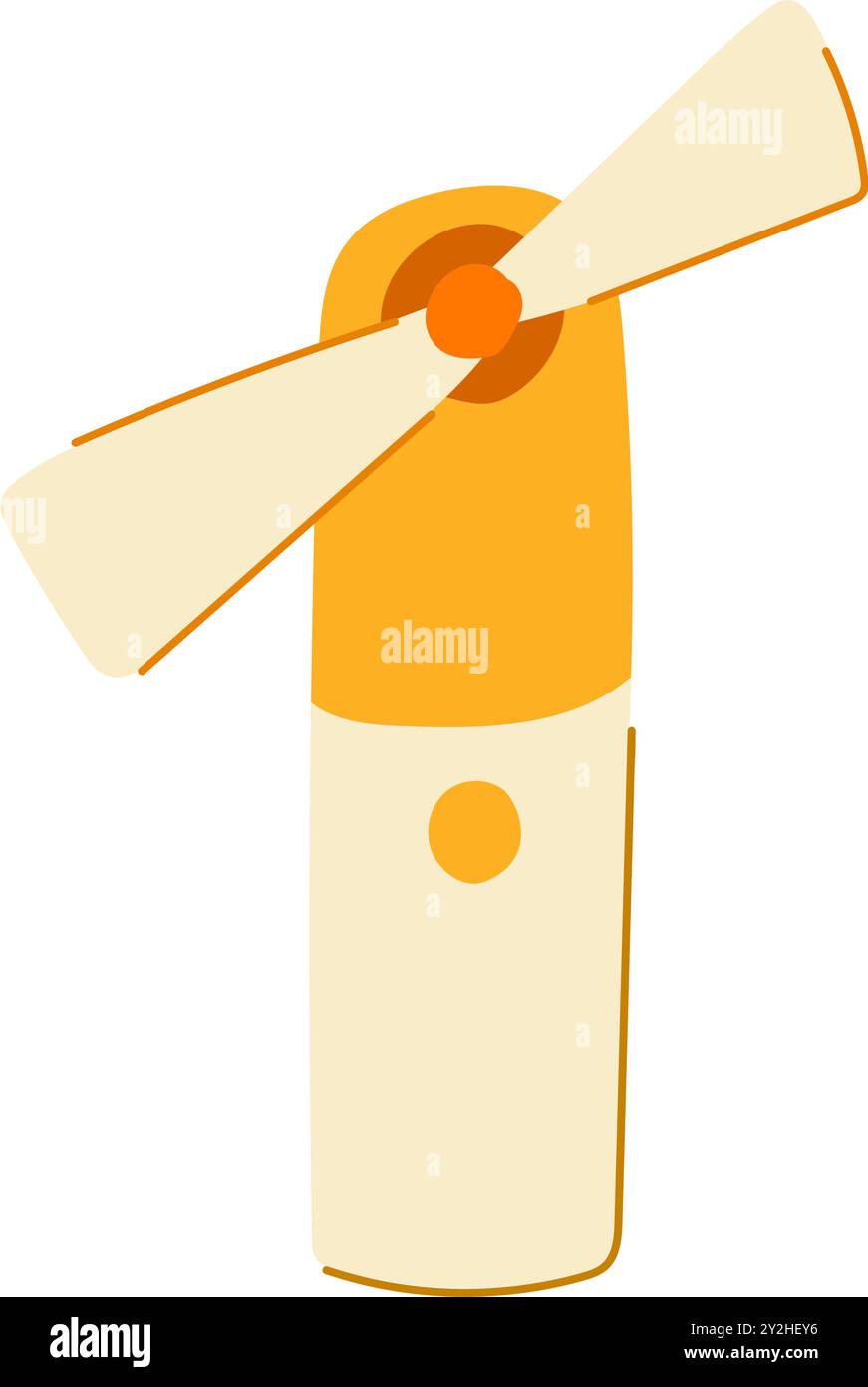 held hand electric fan cartoon vector illustration Stock Vector Image ...