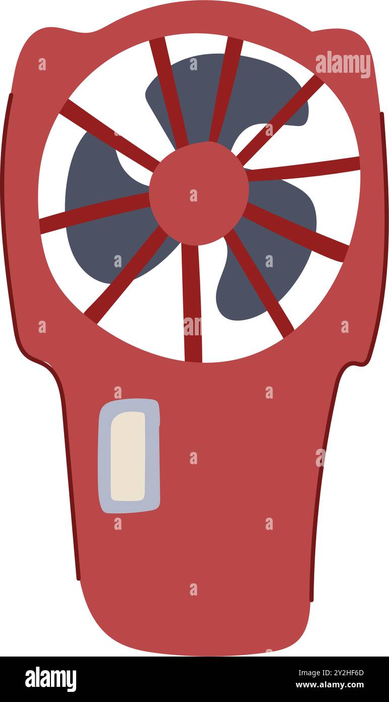 lightweight hand electric fan cartoon vector illustration Stock Vector ...