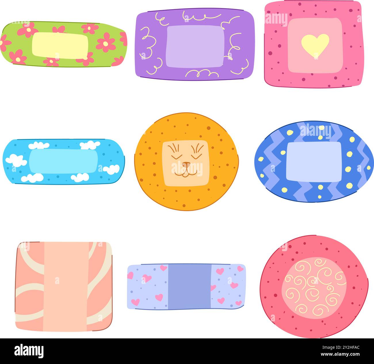 kid plaster set cartoon vector illustration Stock Vector Image & Art ...